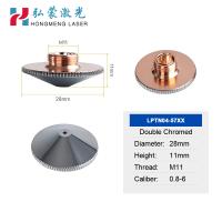 China LPTN04 D28 M11 H11 Double Layer Copper Chrome Fiber Laser Cutting Nozzle New Condition for Precitec WSX Han's Laser Head for sale