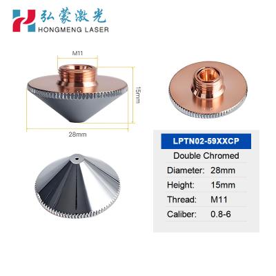 China D28 Series M11 H15 H11 New Condition Copper Chrome Plated Fiber Laser Cutting Nozzle for Precitec WSX Han's Laser Head for sale