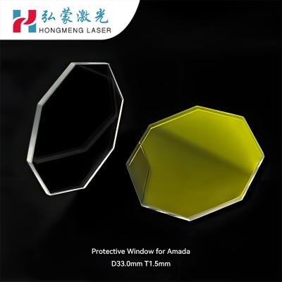 China Raysoar New D19*1.0 D33*1.5 D45*3mm Octagonal Fiber Laser Protective Window Laser Protection Lens for Amada Consumables for sale
