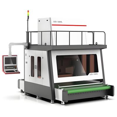 China SCM1800L Large Format CO2 Laser Marking Cutting Machine for Mat Fabric Laser Flower Burning New Condition DXF PLT BMP AI for sale