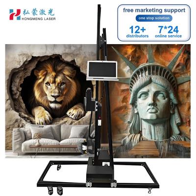 China Advanced Wireless Automatic Inkjet Printer Easy Operation Vertical Wall Flatbed Wallpaper Printer for sale