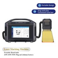 China Small Handheld Expire Date logo Coding 20w 30w Portable Fiber Laser Marking Machine for Metal Plastic Glass Cable Wire Tube for sale