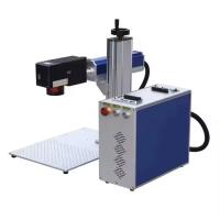China Portable 2.5D/3D Jpt Mopa Raycus M7 30w 50w  Fiber Laser Engraver Fibra Engraving Laser Marking Machine With Rotary for sale