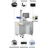 China High Precision Desktop Fiber Laser Marking Engraving Machine Stainless Steel Business Card Etching for Metal Supports AI BMP PLT for sale
