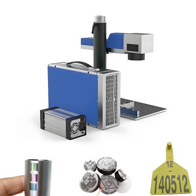 China Portable 20W/30W Programmable Fiber Laser Marking Machine New Condition Sheet Marker Engraver for Metal Air Cooling Supports AI for sale
