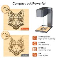 China MR.CARVE C1 Mini 5W Diode Marking Machine Hot Selling 80*80mm Continuous Wave Stand for Wood Plastic Leather Auto Focus Leaf for sale
