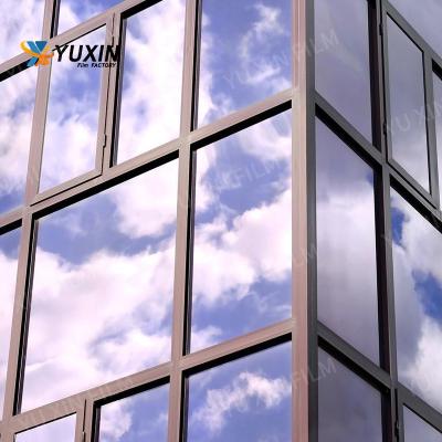 China 2mil Metal Mirror Reflective Building Window Film Roll - 79% Heat Reduction, 99% UV Blocking Self-Adhesive Glass Tinting for sale
