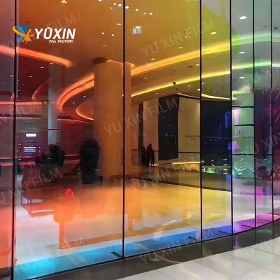 China Commercial Rainbow Dichroic Window Tint Film 2mil Thick with 99% UV Protection for Architectural Glass for sale