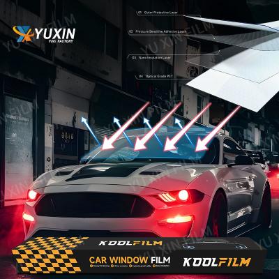 China PET 1-Ply Primary Window Tint Film with 1-1.8 mil Thickness for Automotive and Building Glass for sale