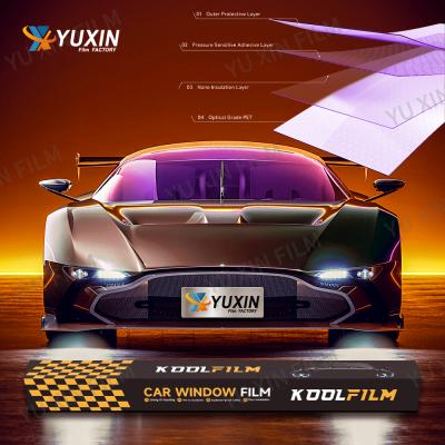 China 1.52x30m Purple Tint Chameleon Car Window Film - 2mil Thickness with 99% UV Protection and Heat Reduction for sale
