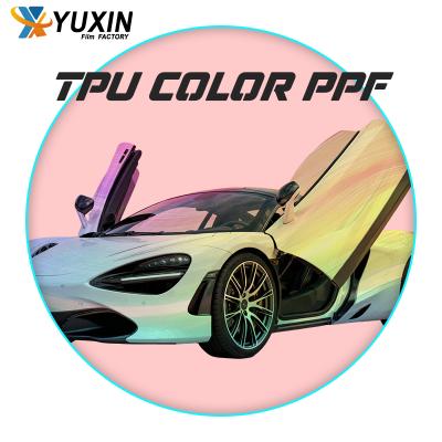 China Colored TPU Paint Protection Film 100 Vivid Hues Self-Healing Car Wrap 500-800% Elongation for sale