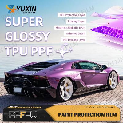 China Self Healing Super Glossy TPU PPF Gem Stone Blue Car Color Change Paint Protection Film 6.5mil for sale