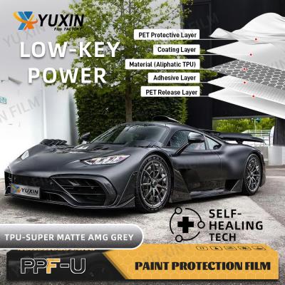 China Premium Super Glossy TPU PPF Grey Silver Color Car Self Healing Paint Protection Film 7.5mil for sale
