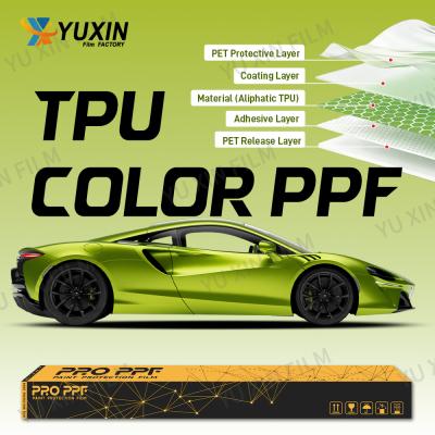 China Self-healing Aurora Diamond Green Color TPU PPF Paint Protection Film 7.5mil for sale