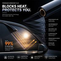 China 1mil Dyed Window Film 99% UV Protection Car Tint Dark Charcoal 5% VLT Self-Adhesive for sale