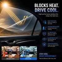 China 1mil Dyed Window Film 99% UV Protection Car Tint Dark Charcoal 5% VLT Self-Adhesive for sale