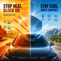 China 1% Super Dack Black Carbon Ceramic Film 99% UVR IRR Heat Rejection Car Window Tint Film for sale