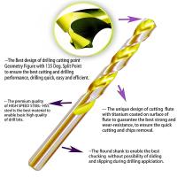China DIN338 Titanium Nitride Coated  HSS Drill Bit  For Metal for sale