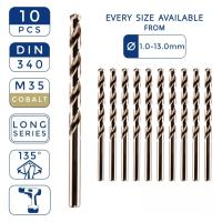China DIN340 M35 Long HSS Cobalt Drill Bit – Fully Ground Twist Bit for Deep Hole Metal Drilling for sale