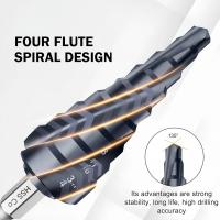 China 4 – 12MM Spiral Flute Step Drill Bit Cobalt M35 Steel  For Stainless Steel And Aluminum for sale