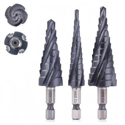 China 4 – 12MM Spiral Flute Step Drill Bit Cobalt M35 Steel  For Stainless Steel And Aluminum for sale