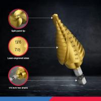 China ISO9000 HSS Drill Bit 1/8 -  1 3/8  Tin Coated Drill Bits Hex Shank for sale