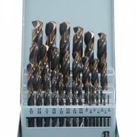 China 29 Piece Twist Drill Bit Set – HSS M2, Black Gold Coated, Fractional Sizes 1/16–1/2 Inch with Metal Index Case for sale