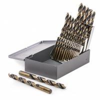 China M35 Cobalt 21-Pc Drill Bits for Steel & Stainless – 135° Split Point, Jobber Length, Indexed Case for sale
