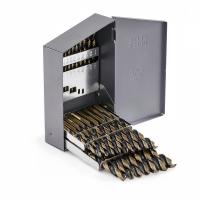China M35 Cobalt 21-Pc Drill Bits for Steel & Stainless – 135° Split Point, Jobber Length, Indexed Case for sale