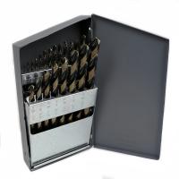 China M35 Cobalt 21-Pc Drill Bits for Steel & Stainless – 135° Split Point, Jobber Length, Indexed Case for sale