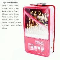China Industrial 25-Pc 4241 HSS Twist Drill Kit – Jobber, 118° Tip, For Wood/Plastic/Mild Steel, Storage Case for sale
