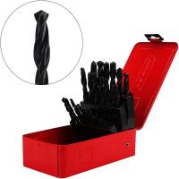 China 25Pc Industrial Diamond Drill Bit 4241 High Speed Half Ground Jobber Black Finish for sale