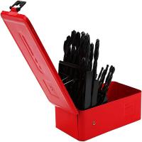 China 25Pc Industrial Diamond Drill Bit 4241 High Speed Half Ground Jobber Black Finish for sale