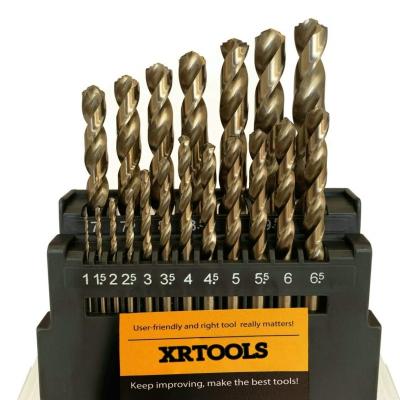 China 19 Pc Twist Drill Set M35 Heavy Duty Steel Drill Bits Heavy Duty Plastic Box for sale
