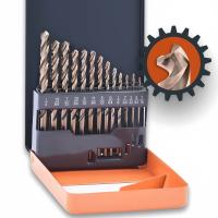 China 13 Pcs M35 Cobalt HSS Three Flute Drill Bit Set Steel 1/16in – 1/4in 135° for sale
