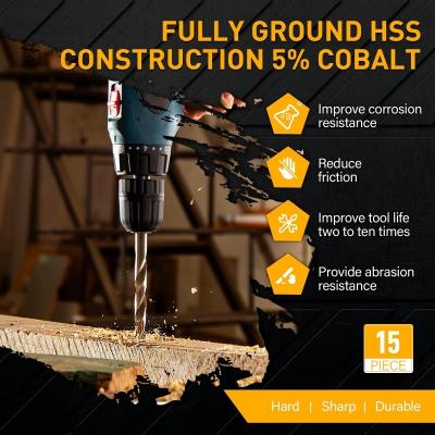 China Black Oxide Drill Bit Set 1-10mm HSS Coated Bits Rust Resistant Metal Drilling for sale