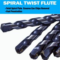 China Black Concrete Drill Biits With Silver Flute  , Chrome Coated Masonry Drill Bit for sale