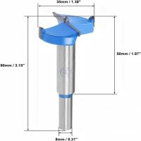 China Forstner Drill Bits 35mm, Tungsten Carbide Wood Hole Saw Woodworking Hinge Hole Drilling Boring Bit Cutter for sale