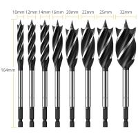 China 16mm Hex Shank Wood Drill Bit  Four Flutes Double Spurs Wood Auger Drill Bit With Slot for sale