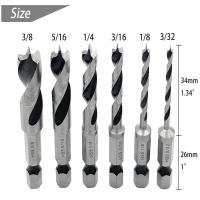 China 4241 Stubby Auger Bit Set 6pcs 1/4