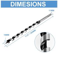 China 19 X 300mm Wood Drill Bit Self Feeding Timber Woodworking Plug Cutter Auger for sale