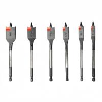 China 6pcs Wood Drill Bit High Speed Flat  Long Drill Bits For Wood 3/8in - 1in for sale