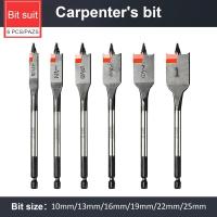 China 6pcs Wood Drill Bit High Speed Flat  Long Drill Bits For Wood 3/8in - 1in for sale