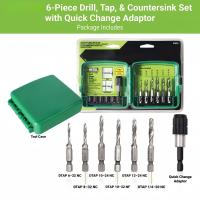 China 6-Piece SAE Combination Drill Tap Bit Set | High Speed Steel M2 Deburr Countersink Bit | One-Step Power Tool Accessories for sale