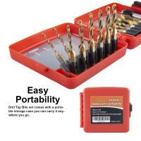 China Industrial 13-Piece Drill Tap Combo Set | Titanium Coated High Speed Steel | One-Step Drilling & Tapping Kit with Quick Change Shank for sale