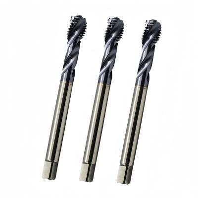 China Industrial TiCN Blue-Grey Coated HSSE M35 Machine Taps | 35° Spiral Flute 6H Taps for Stainless Steel for sale