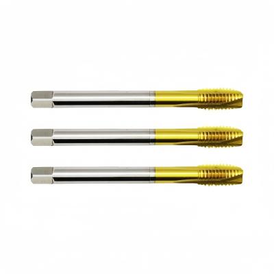 China Industrial Gold TiN Coated M12X1.75 HSSE M35 Machine Taps | Spiral Point 6H Taps for High-Speed Steel Tapping for sale