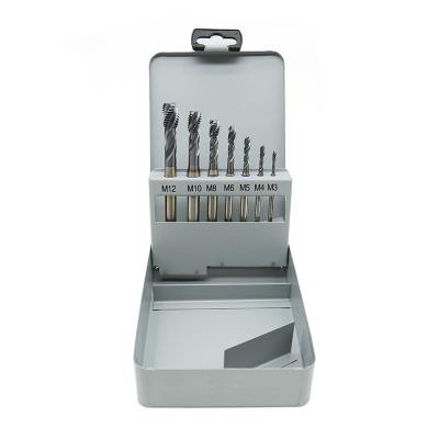 China Premium 7-Piece TiCN Coated Spiral Flute Tap Set | DIN 371/376 HSS-E M35 | Professional Blind Hole Tapping Kit for sale