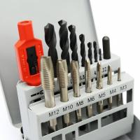 China Master HSS M2 Spiral Point Tap & Drill Combo | DIN 352 Standard M3-M12 | Industrial Thread Repair Solution with Metal Case for sale