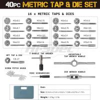 China Master 40PC Metric Threading Tool Kit | Durable Alloy Steel Taps & Dies | Comprehensive Maintenance Set for DIY & Workshop for sale